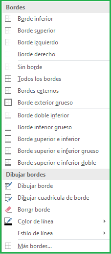 BORDES DE CELDAS - EXCELFULL.COM