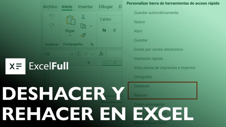 DESHACER Y REHACER EN EXCEL - EXCELFULL.COM