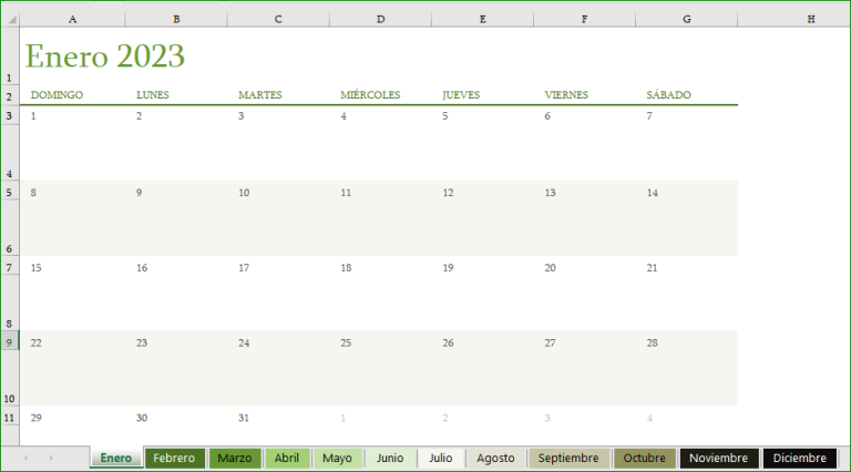 CALENDARIO PERSONALIZADO EN EXCEL - EXCELFULL.COM