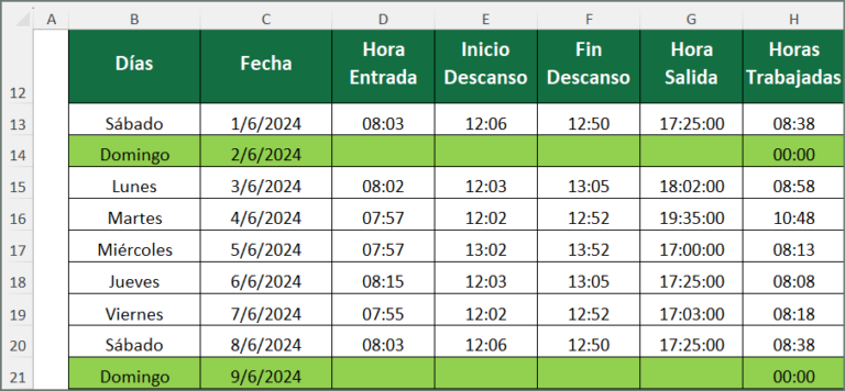 CALCULAR HORAS EXTRAS EN EXCEL - excelfull.com