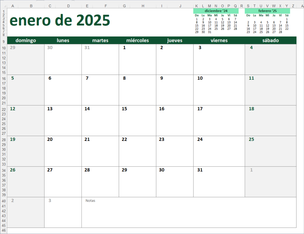 CALENDARIO EN EXCEL: GUÍA PASO A PASO Y PLANTILLA GRATIS